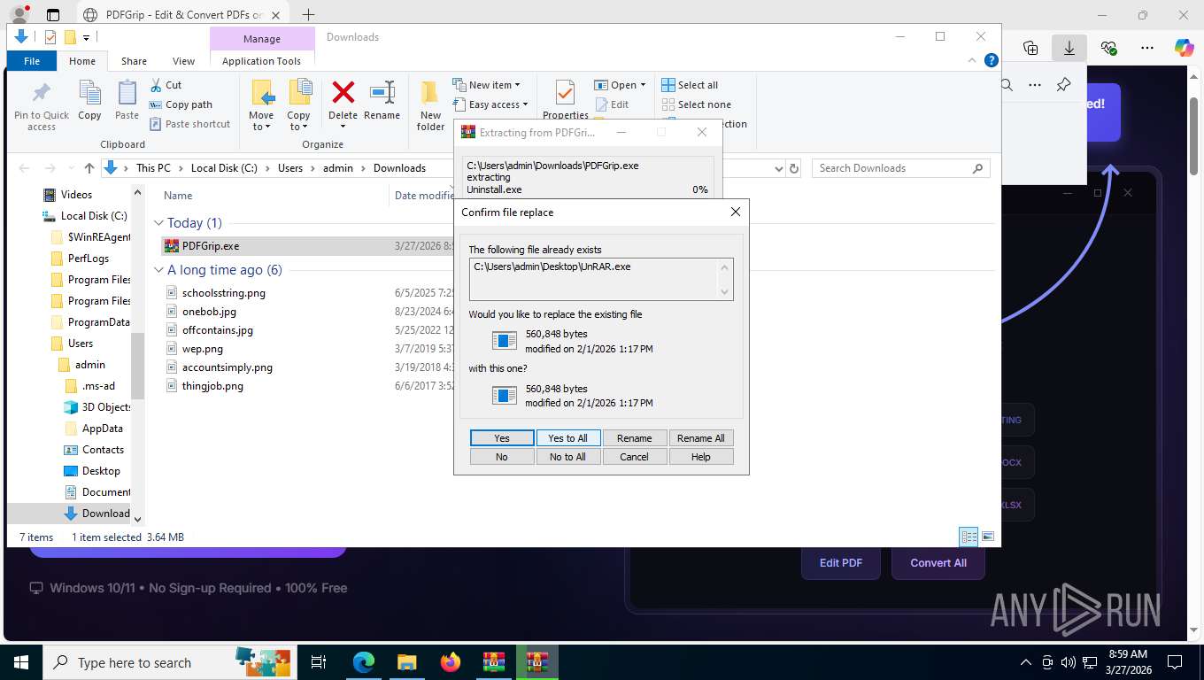 Malware analysis pdfgrip.com Malicious activity | ANY.RUN - Malware ...