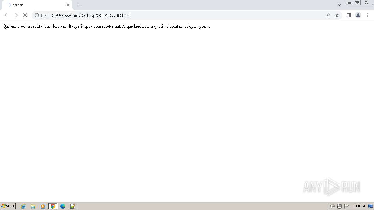 Malware analysis OCCAECATID.html Malicious activity | ANY.RUN - Malware Sandbox Online
