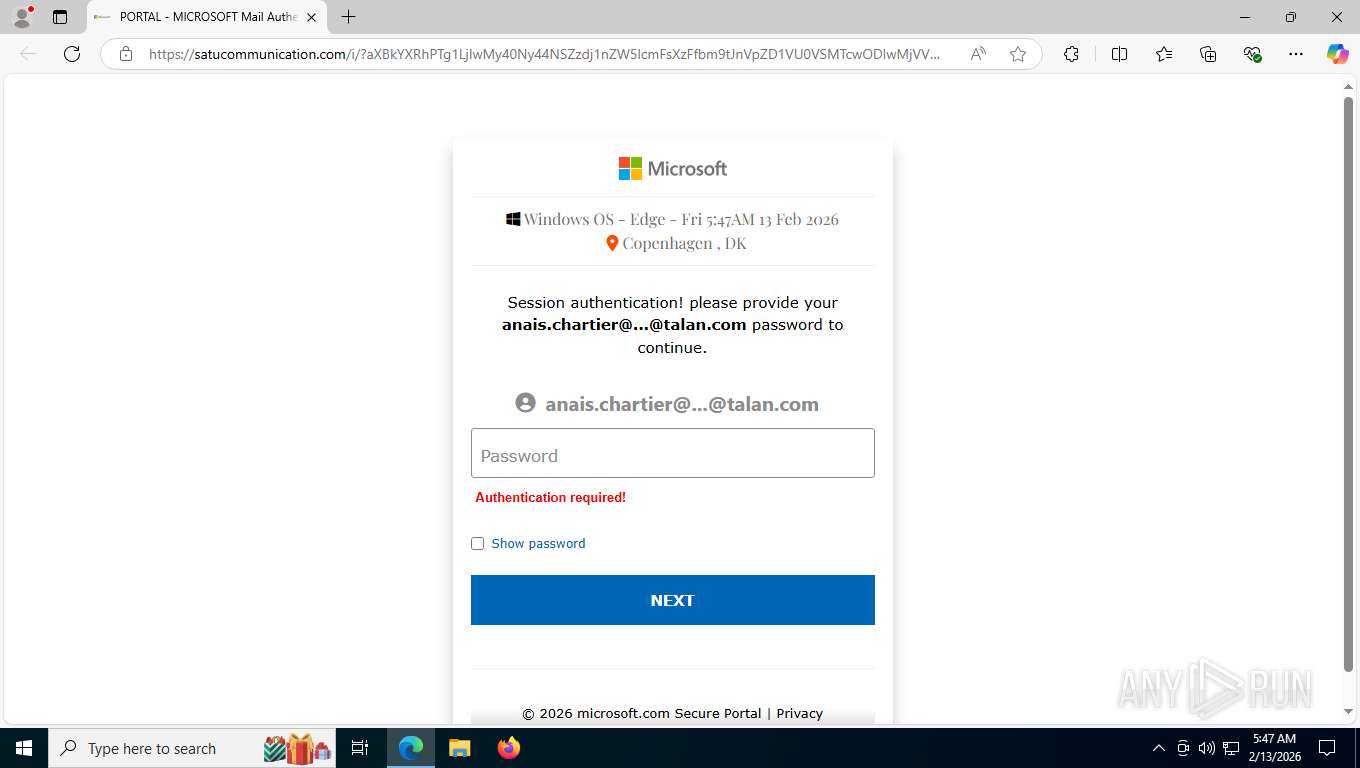 Malware analysis https://login.microsoftonline.com/organizations/oauth2 ...