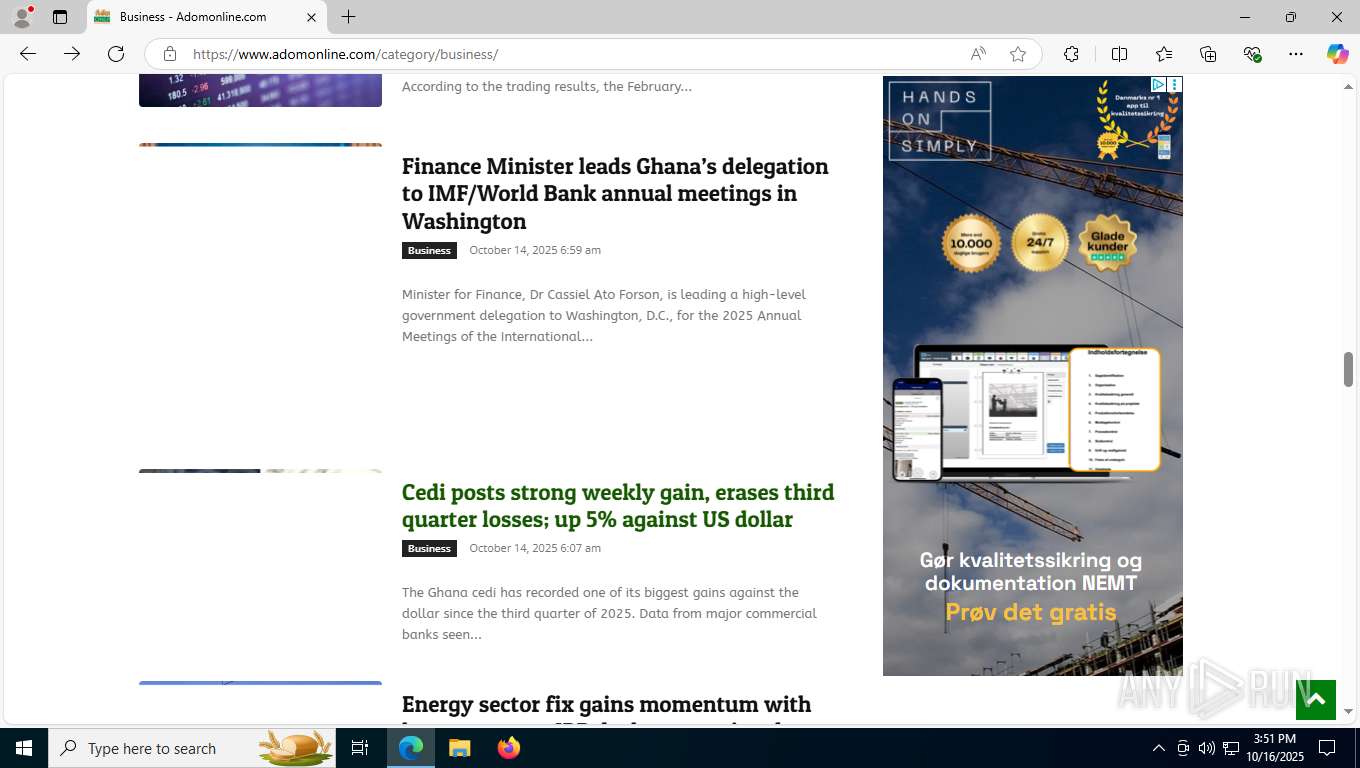 Analysis adomonline.com Malicious activity - Interactive analysis ANY.RUN