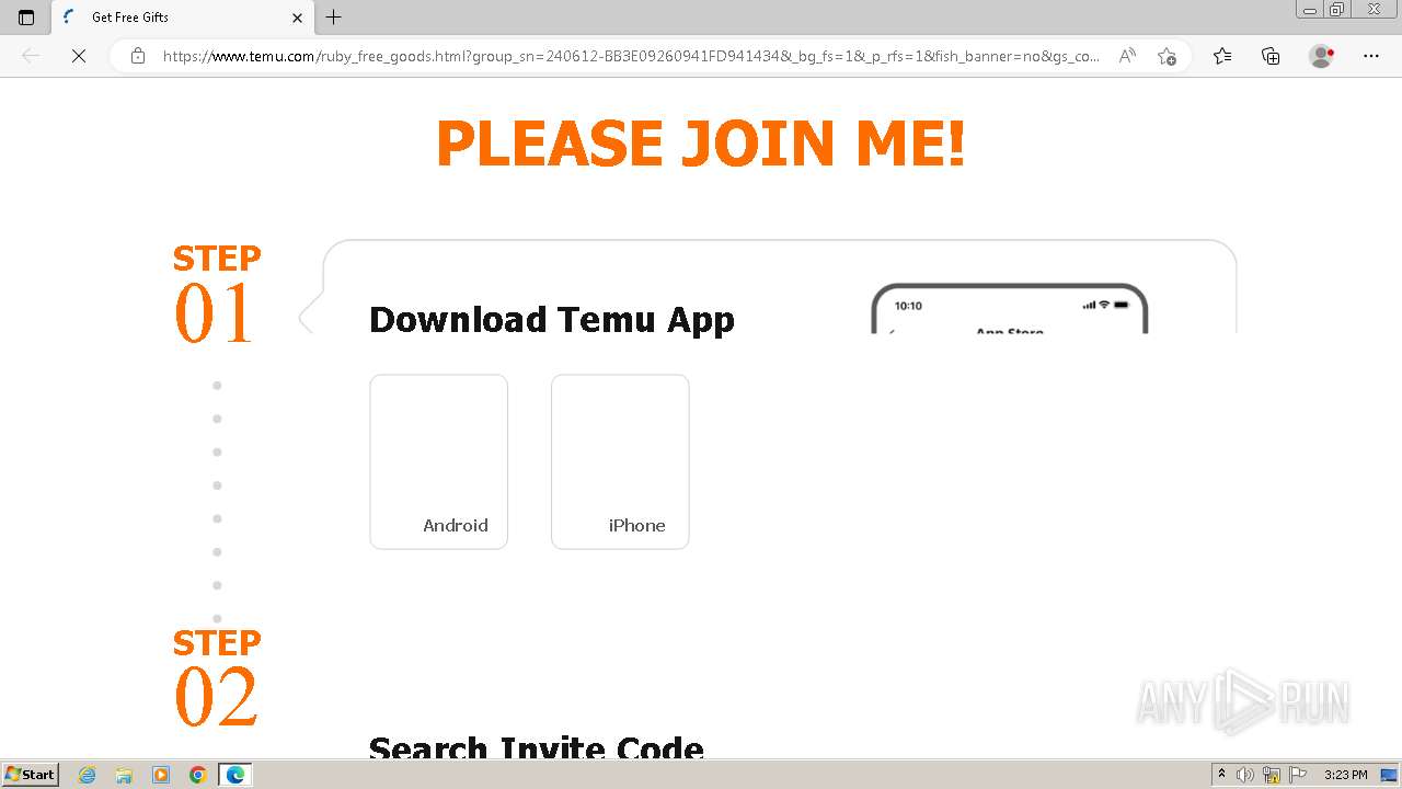 Malware analysis https://temu.com/s/sCWLwTdydgmMUp Malicious activity ...