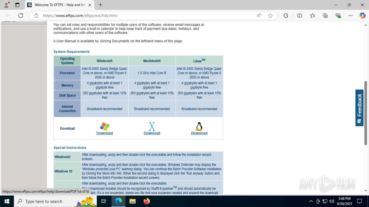 Analysis https://www.eftps.com/eftps/ext/hds.html Malicious activity - Interactive analysis ANY.RUN