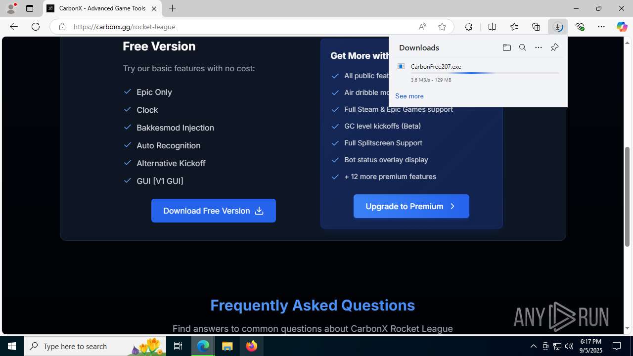 Malware analysis https://carbonx.gg/rocket-league Malicious activity ...