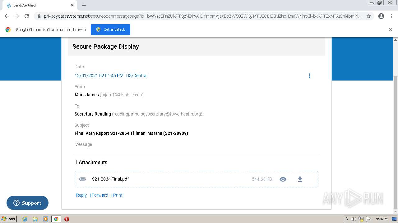 Malware analysis https://urldefense.com/v3/__https://zuul.privacydatasystems.net/thor-tinyurl ...