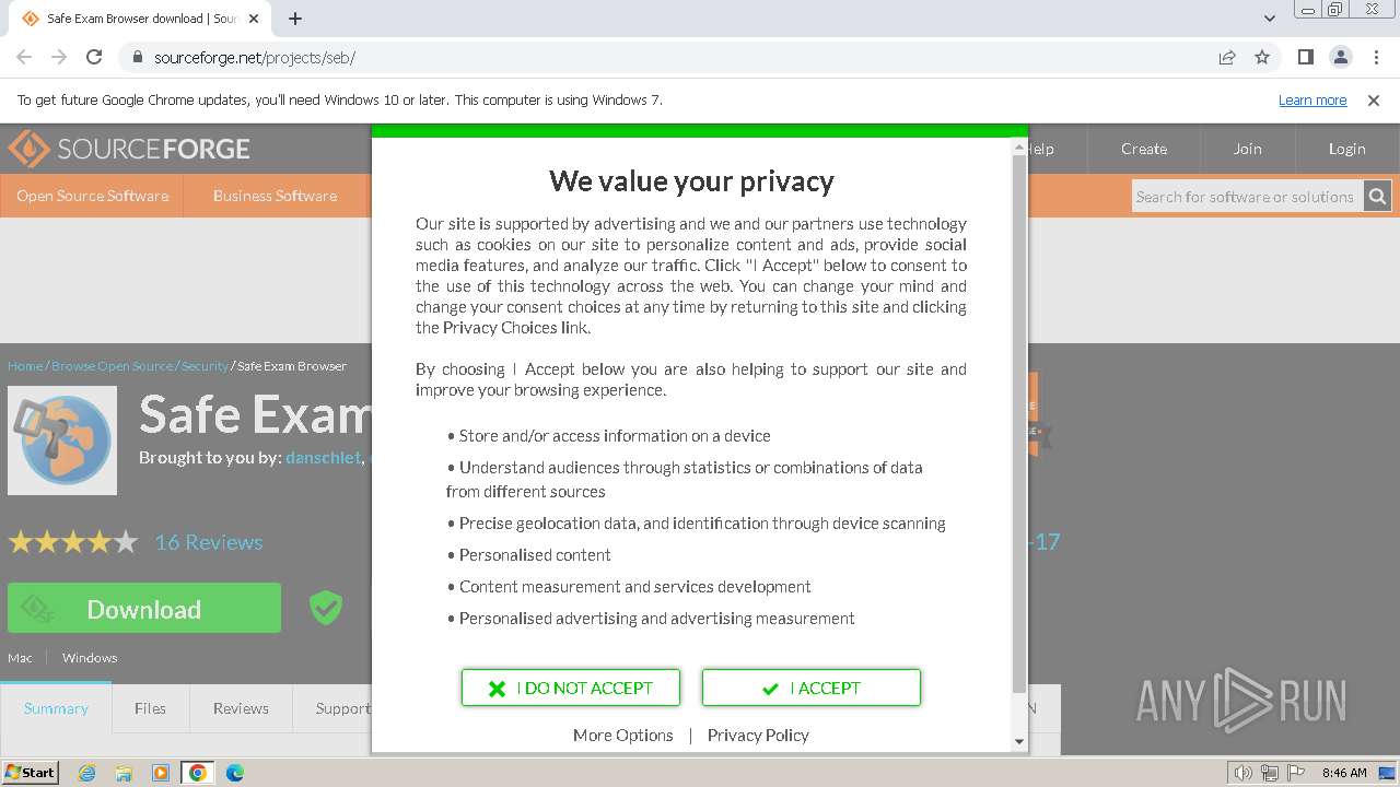 Analysis https://sourceforge.net/projects/seb/ Malicious activity - Interactive analysis ANY.RUN