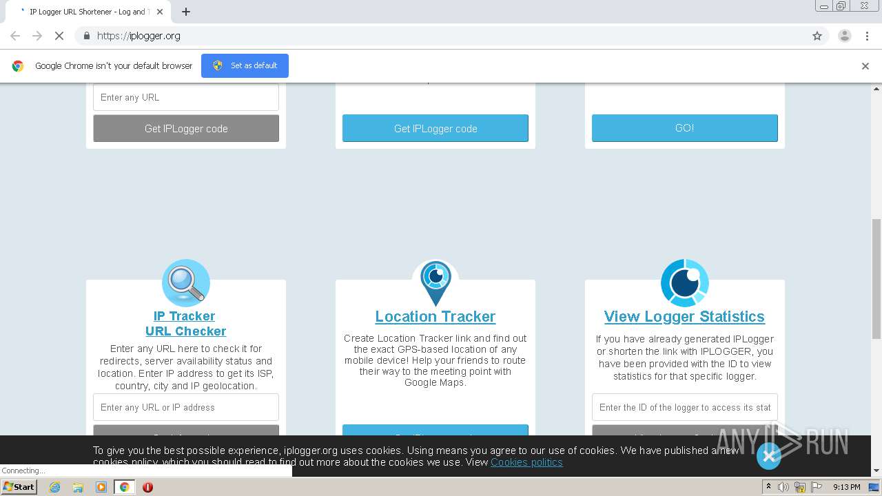 Malware analysis https://iplogger.org/ Malicious activity | ANY.RUN ...
