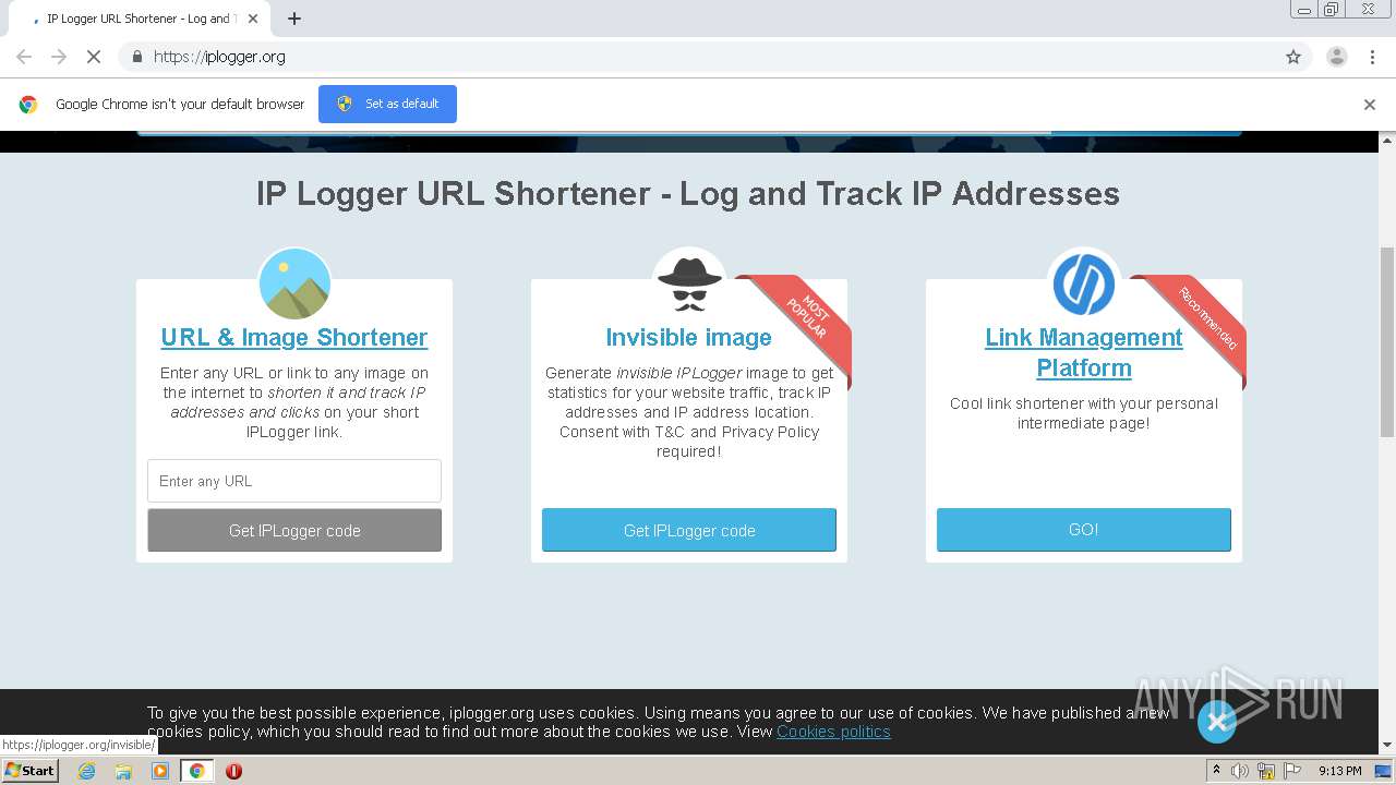 Malware analysis https://iplogger.org/ Malicious activity | ANY.RUN ...