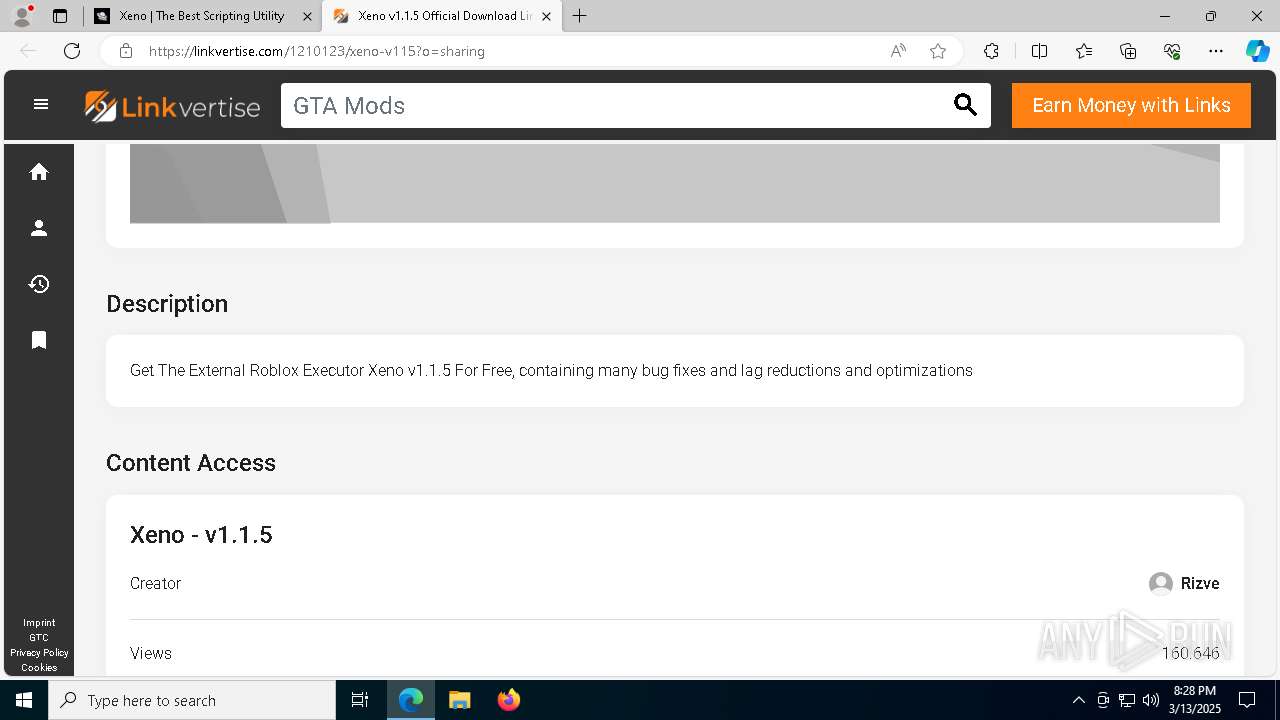 Malware analysis https://xeno.now Malicious activity | ANY.RUN ...
