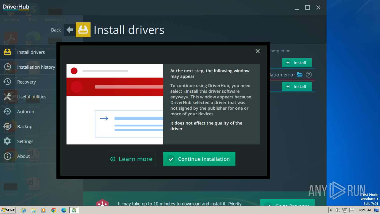 Malware Analysis Driver-hub-install  28.exe Malicious Activity 