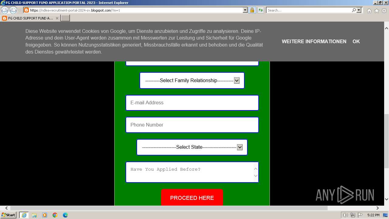 Child support web portal store