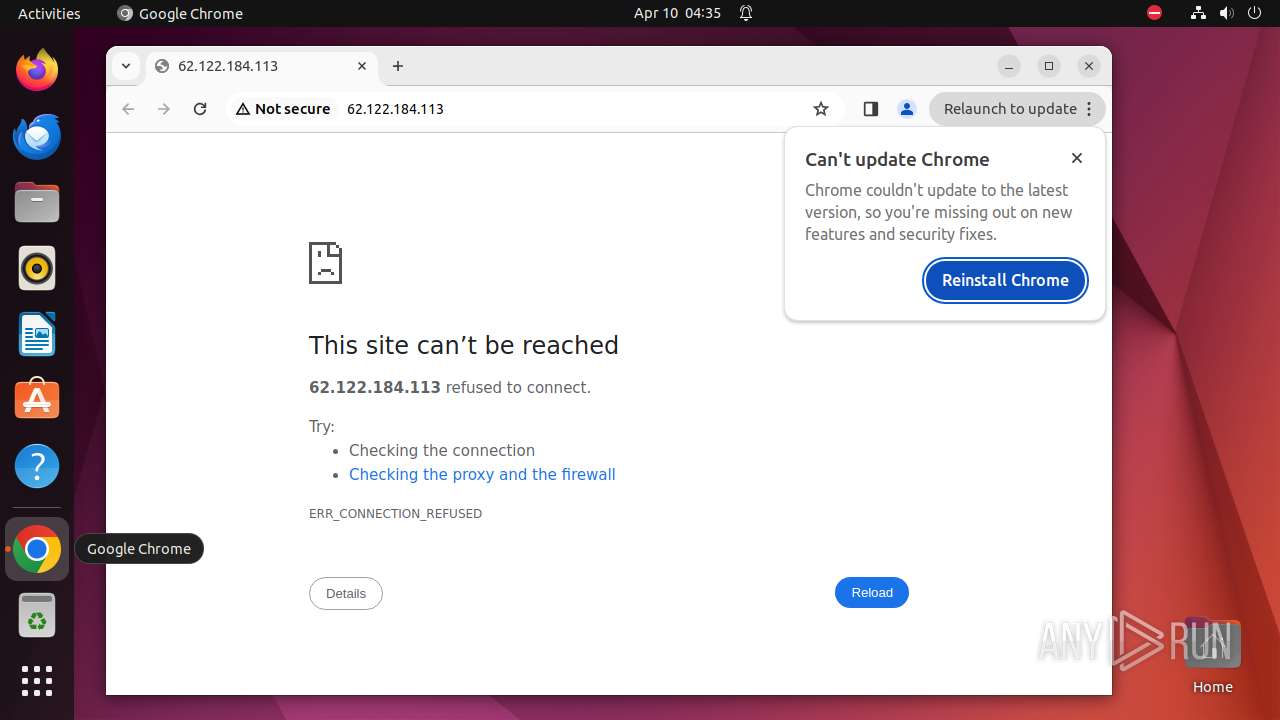 Malware analysis 62.122.184.113 No threats detected | ANY.RUN - Malware Sandbox Online