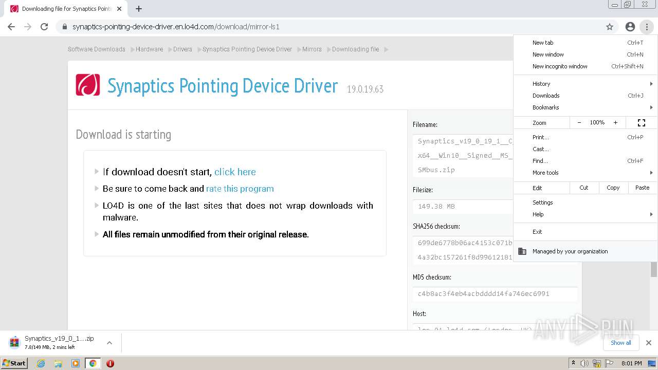 Malware analysis https://synaptics-pointing-device-driver.en.lo4d.com ...