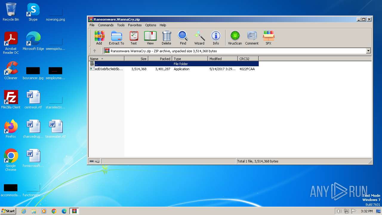 Malware analysis Ransomware.WannaCry.zip Malicious activity | ANY.RUN ...