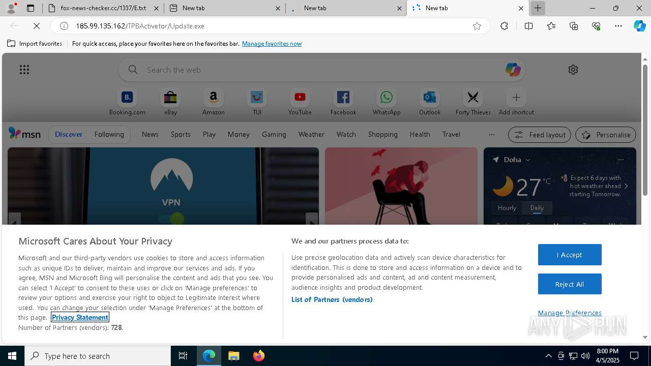 Analysis http://fox-news-checker.cc/1337/TORRENTOLD-1.exe Malicious activity - Interactive ...