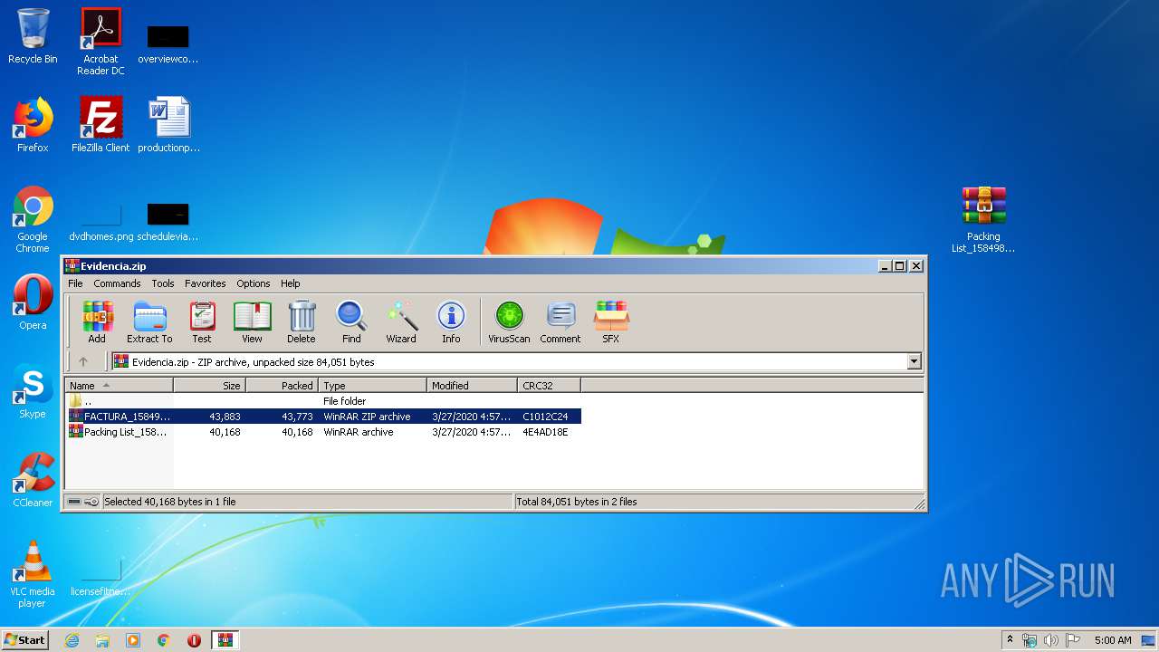 Malware analysis Evidencia.zip Malicious activity | ANY.RUN - Malware ...