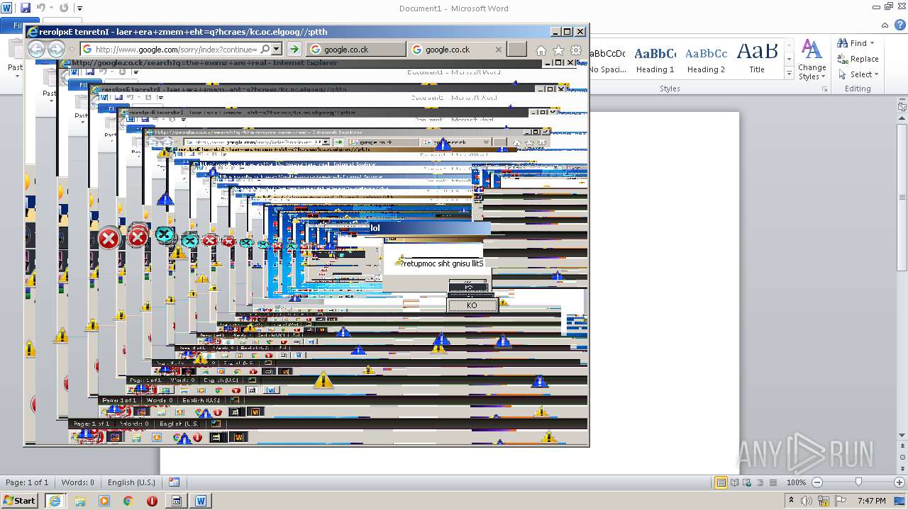 Malware analysis MEMZ - CLEANED - Password is MEMZ.rar Malicious ...