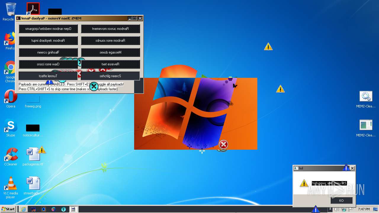 Malware analysis MEMZ - CLEANED - Password is MEMZ.rar Malicious ...