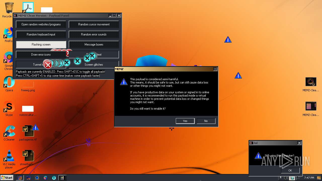 Malware analysis MEMZ - CLEANED - Password is MEMZ.rar Malicious ...