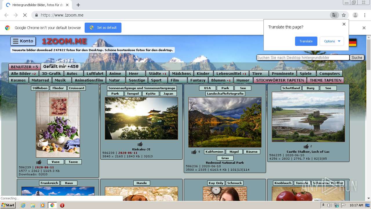 Malware analysis https://www.1zoom.me No threats detected | ANY.RUN ...