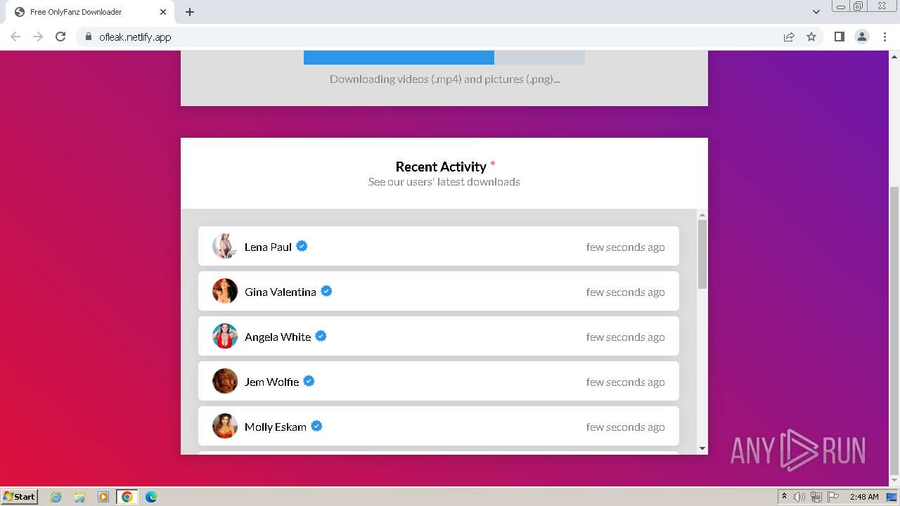 Malware analysis ofleak.us Malicious activity | ANY.RUN - Malware Sandbox Online