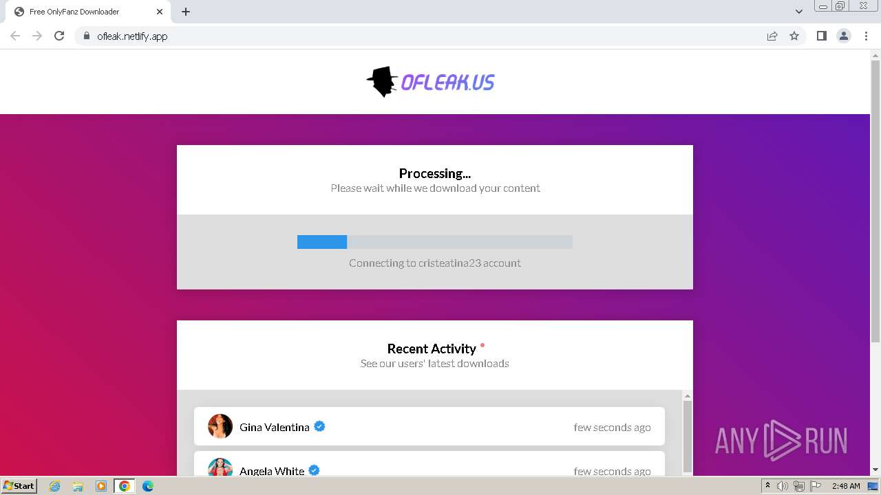 Malware analysis ofleak.us Malicious activity | ANY.RUN - Malware Sandbox Online