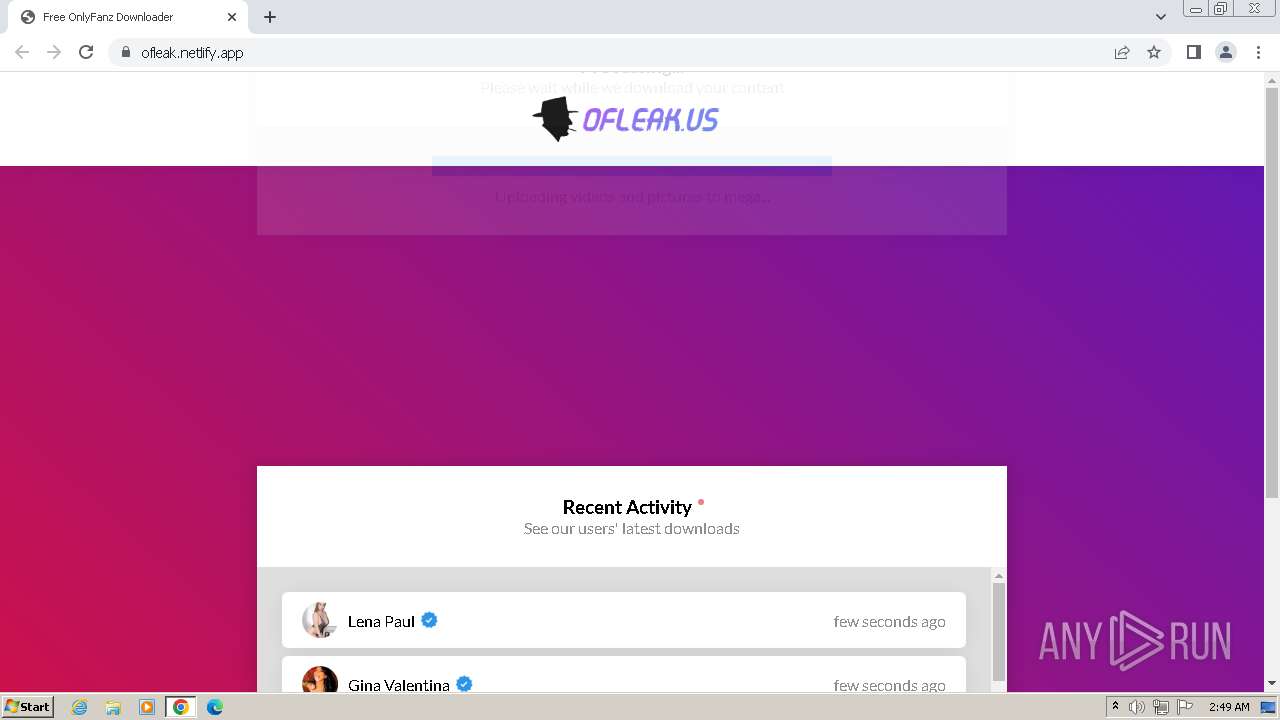 Malware analysis ofleak.us Malicious activity | ANY.RUN - Malware Sandbox Online
