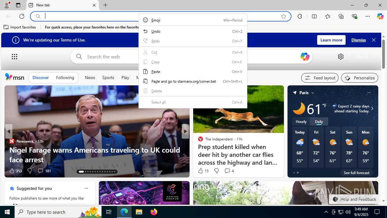 Analysis http://starmanx.org/comer.bat Malicious activity - Interactive ...