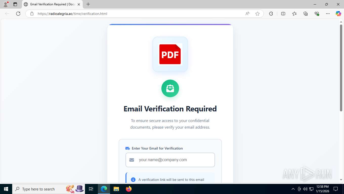 Malware analysis https://radioalegria.ao/time/verification.html ...