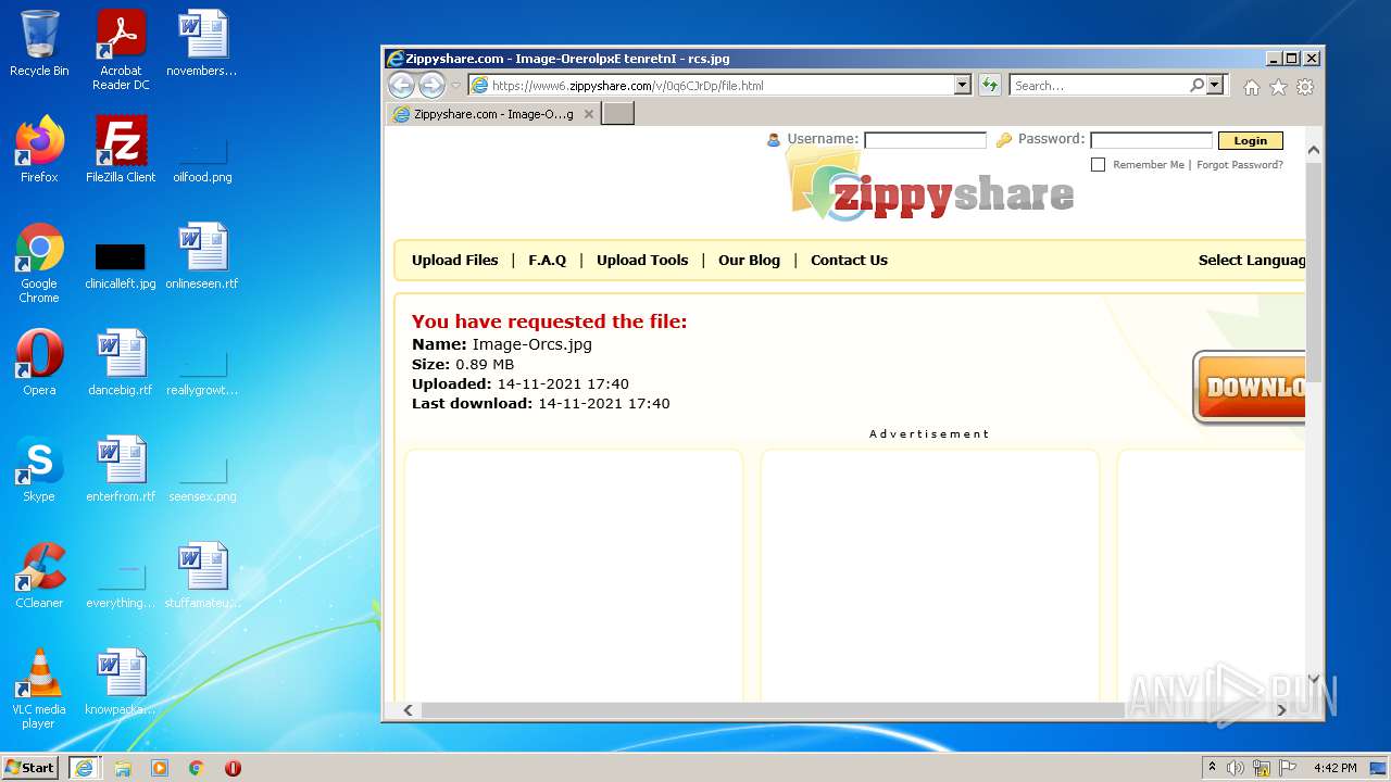 Malware Analysis Https:  Www6.zippyshare.com V 0q6cjrdp File.html 