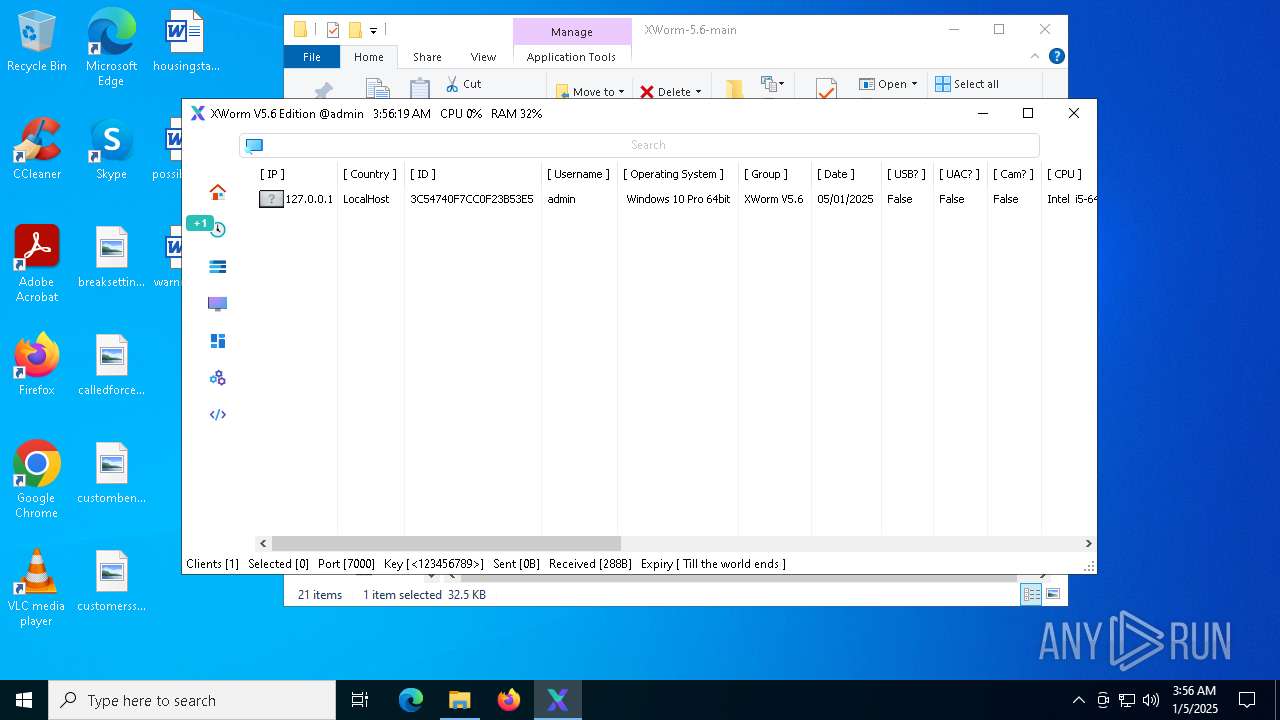 Malware analysis https://github.com/d00mt3l/XWorm-5.6/archive/refs/heads/main.zip Malicious ...