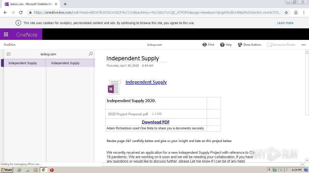Malware analysis https://nam12.safelinks.protection.outlook.com/?url=https%3A%2F%2Fonedrive.live ...
