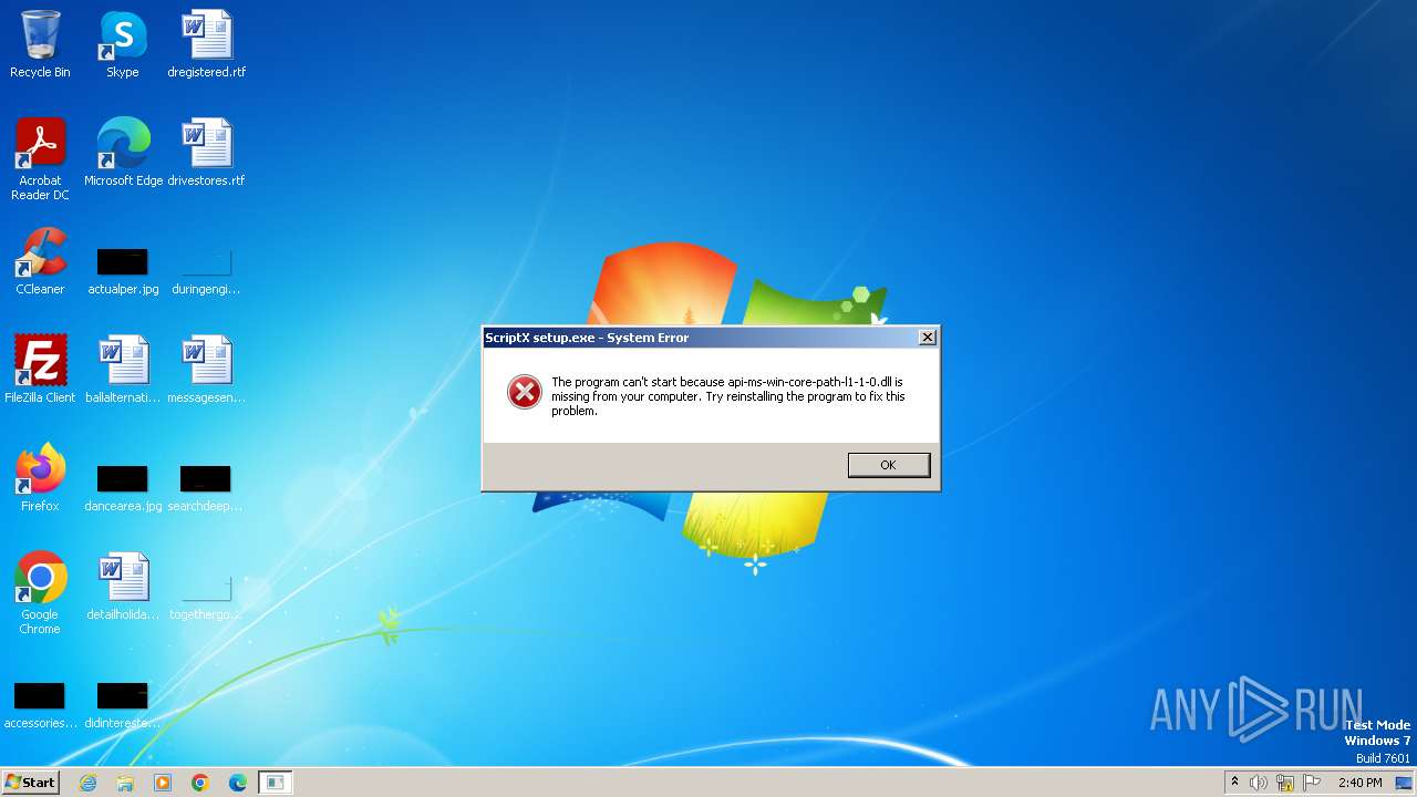 Malware analysis ScriptX setup.exe Malicious activity | ANY.RUN ...