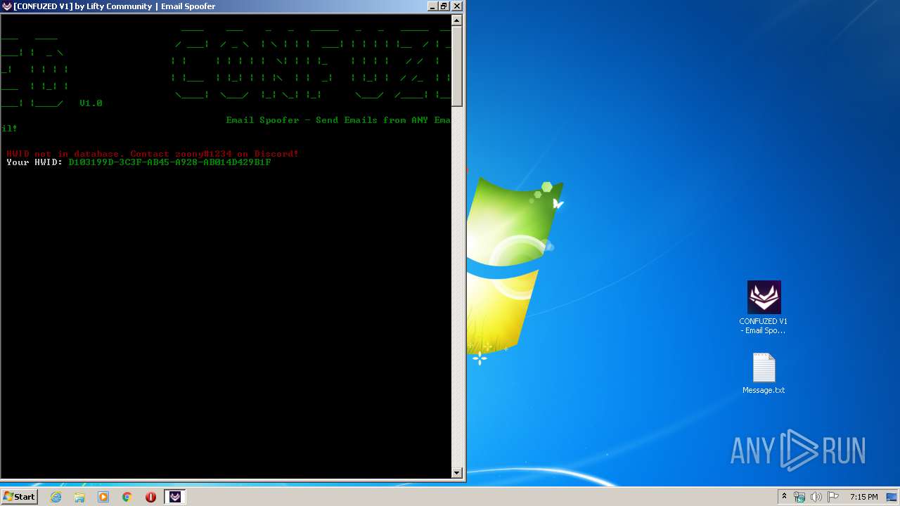 Malware analysis CONFUZED V1 - Email Spoofer.rar Malicious activity ...