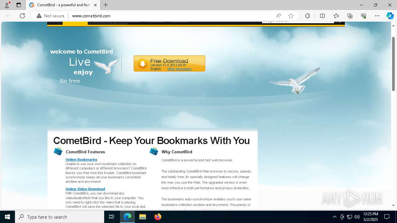 Analysis http://www.cometbird.com/ Suspicious activity - Interactive ...
