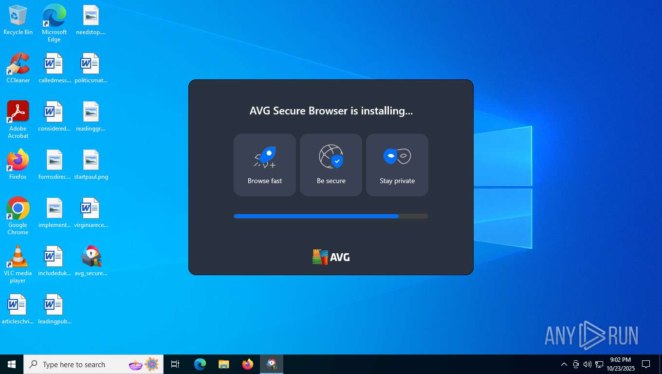 Malware analysis avg_secure_browser_setup.exe Malicious activity | ANY ...