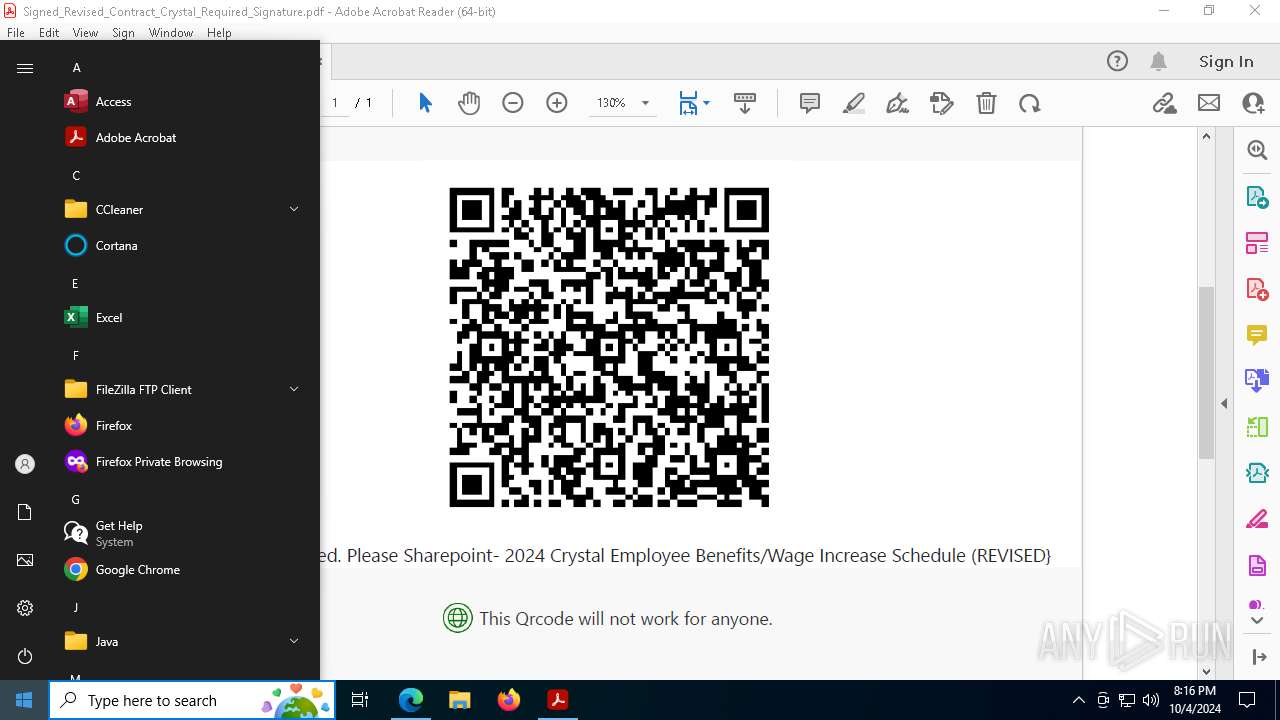 Malware analysis Signed_Revised_Contract_Crystal_Required_Signature.pdf Malicious activity | ANY ...