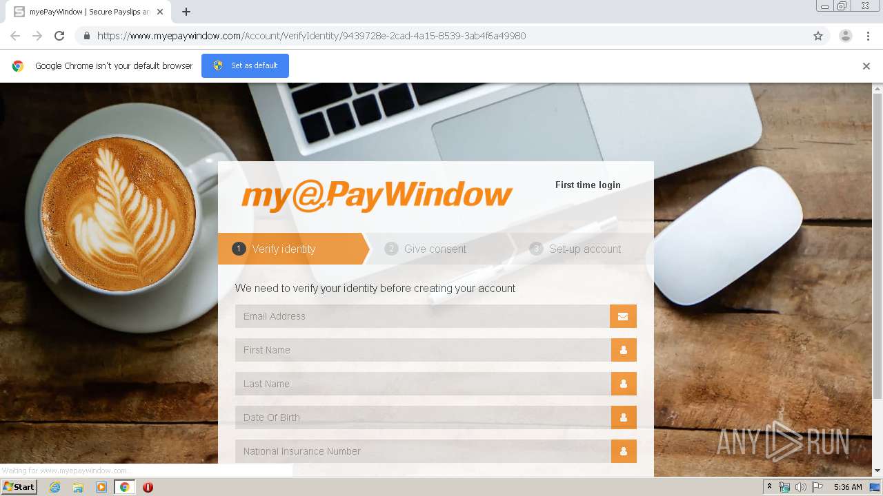 Malware Analysis Https:  Www.myepaywindow.com Account Verifyidentity 