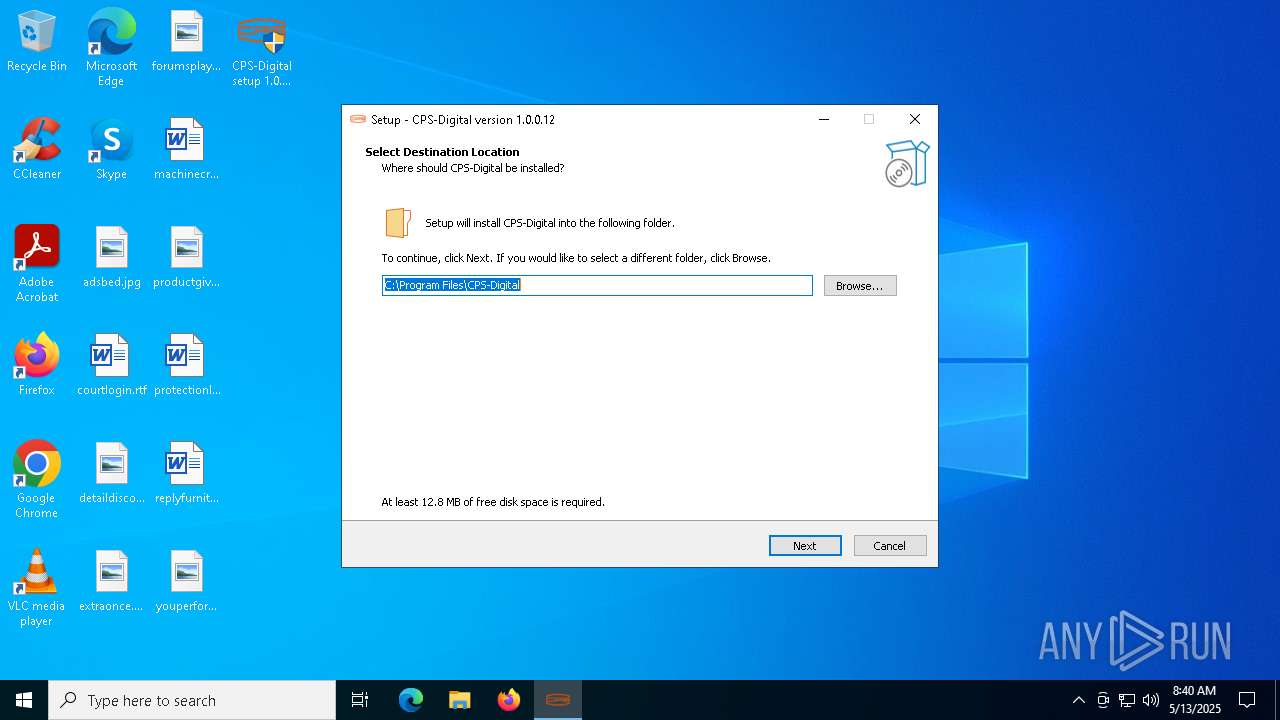Analysis CPS-Digital setup 1.0.0.12.exe (MD5: BF07EB36FC88F6718239F496182BB573) Malicious ...