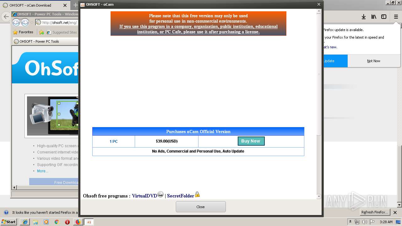 Malware analysis http://ohsoft.net/eng/ocam/download.php?cate=1002 Malicious activity | ANY.RUN ...
