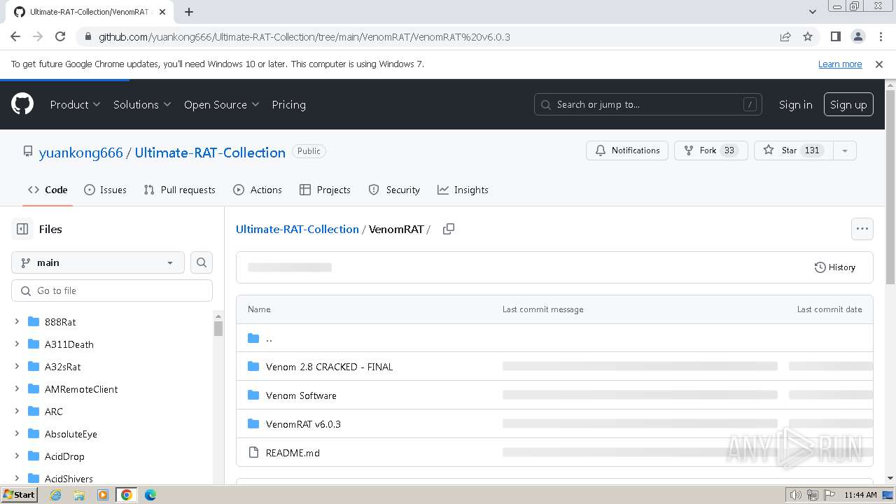 Malware analysis https://github.com/yuankong666/Ultimate-RAT-Collection ...