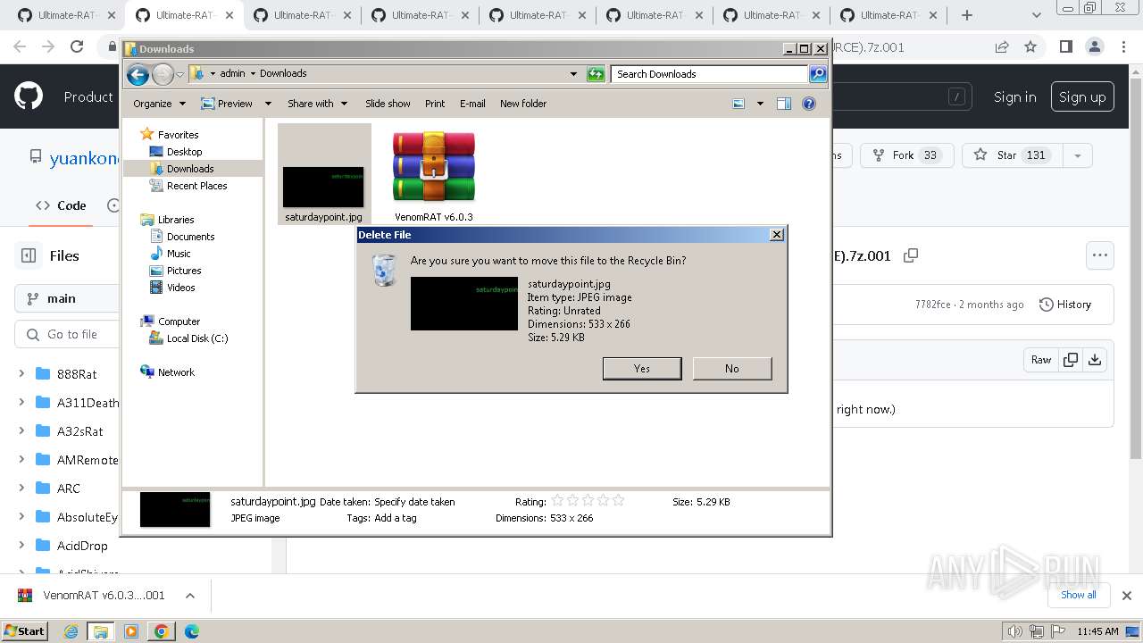 Malware analysis https://github.com/yuankong666/Ultimate-RAT-Collection ...