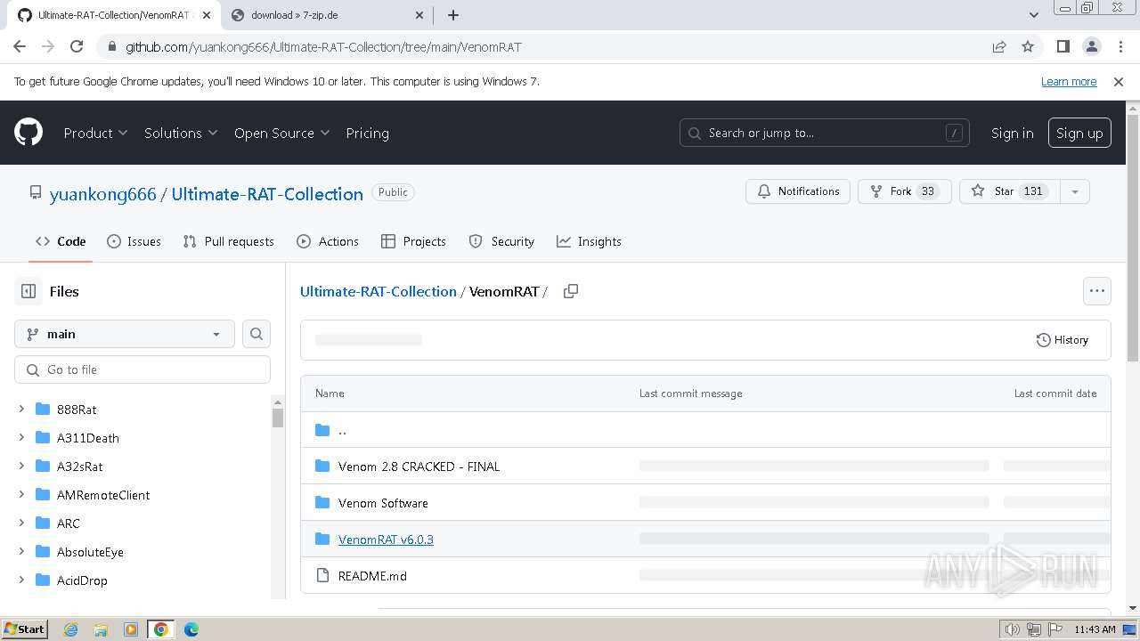 Malware analysis https://github.com/yuankong666/Ultimate-RAT-Collection ...
