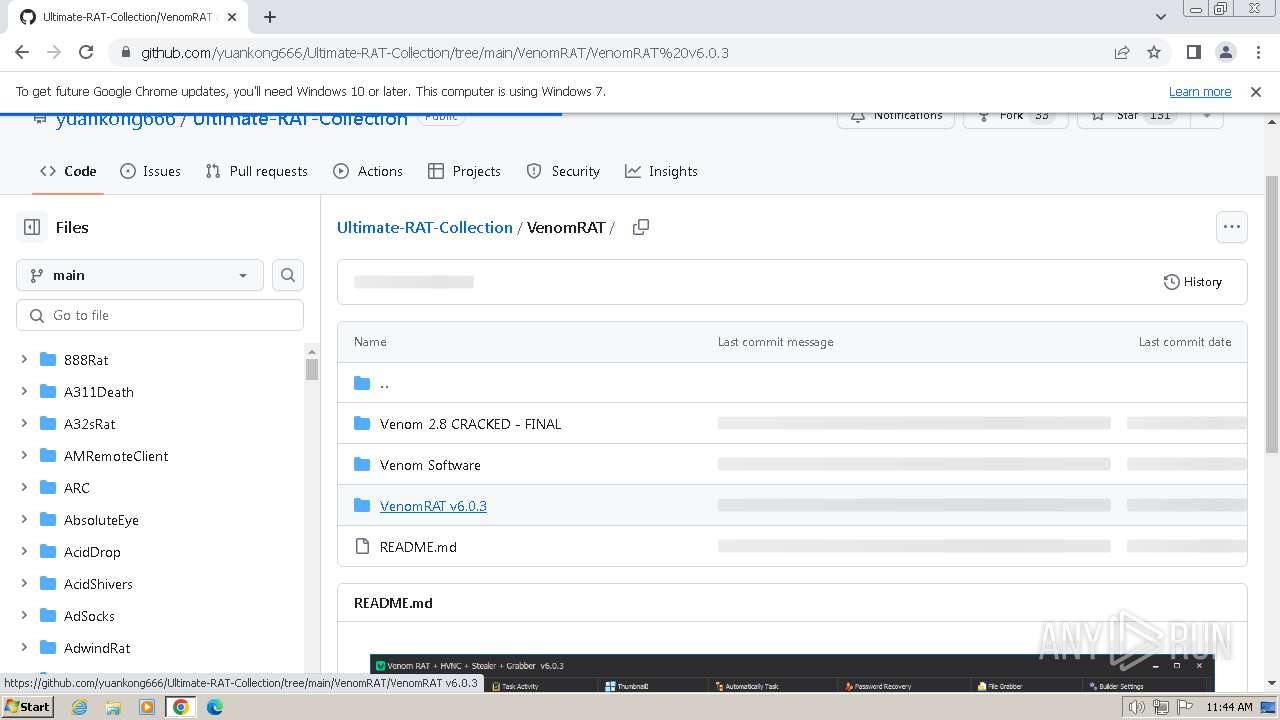 Malware analysis https://github.com/yuankong666/Ultimate-RAT-Collection ...