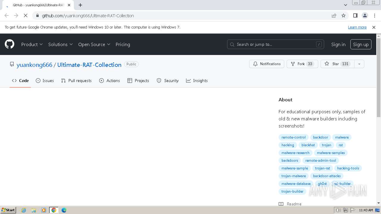 Malware analysis https://github.com/yuankong666/Ultimate-RAT-Collection ...