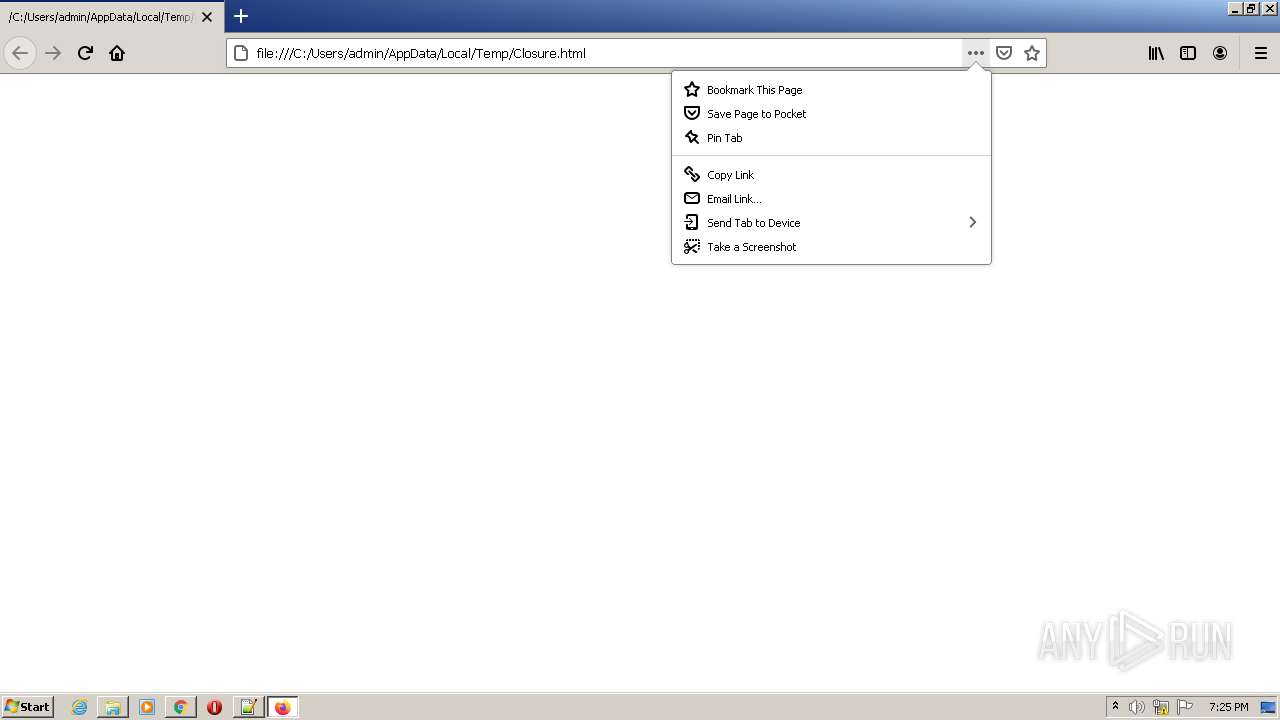 Malware analysis Closure.html Malicious activity | ANY.RUN - Malware ...