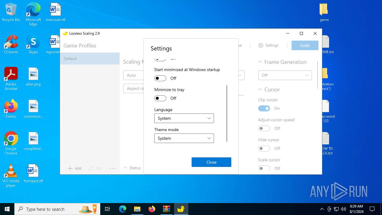 Malware analysis Lossless.Scaling.v2.9.0.zip Malicious activity | ANY.RUN - Malware Sandbox Online