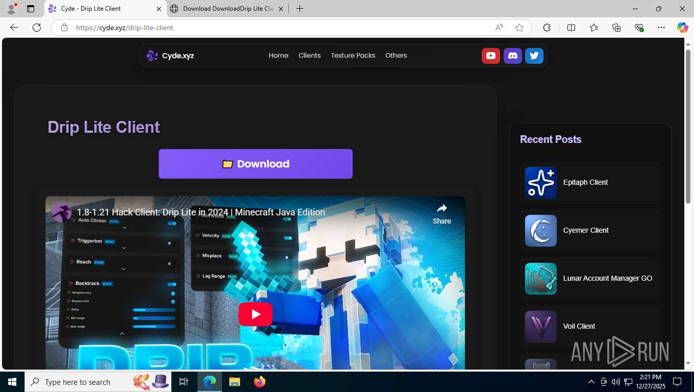 Malware analysis cyde.xyz Malicious activity | ANY.RUN - Malware ...