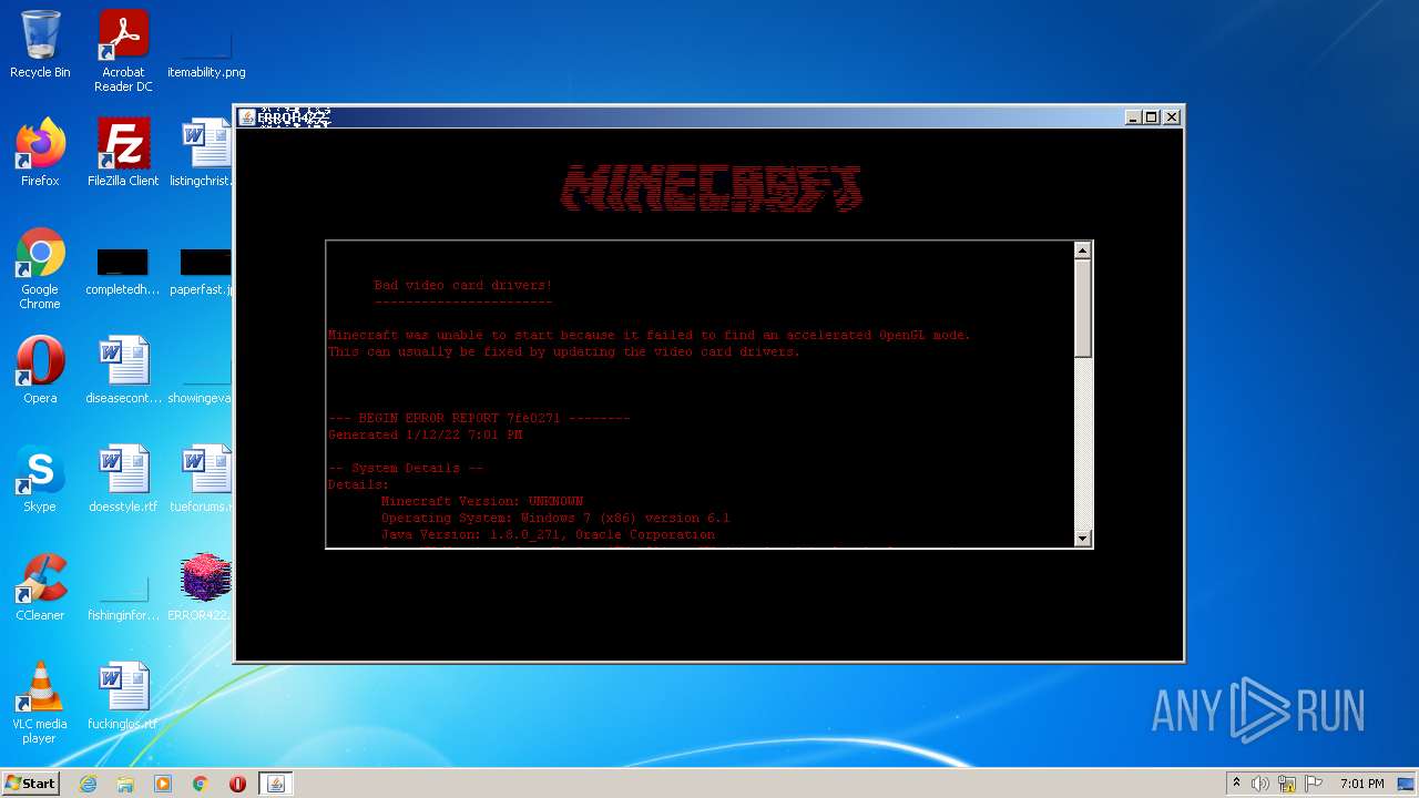 Malware analysis ERROR422.exe Malicious activity | ANY.RUN - Malware Sandbox Online