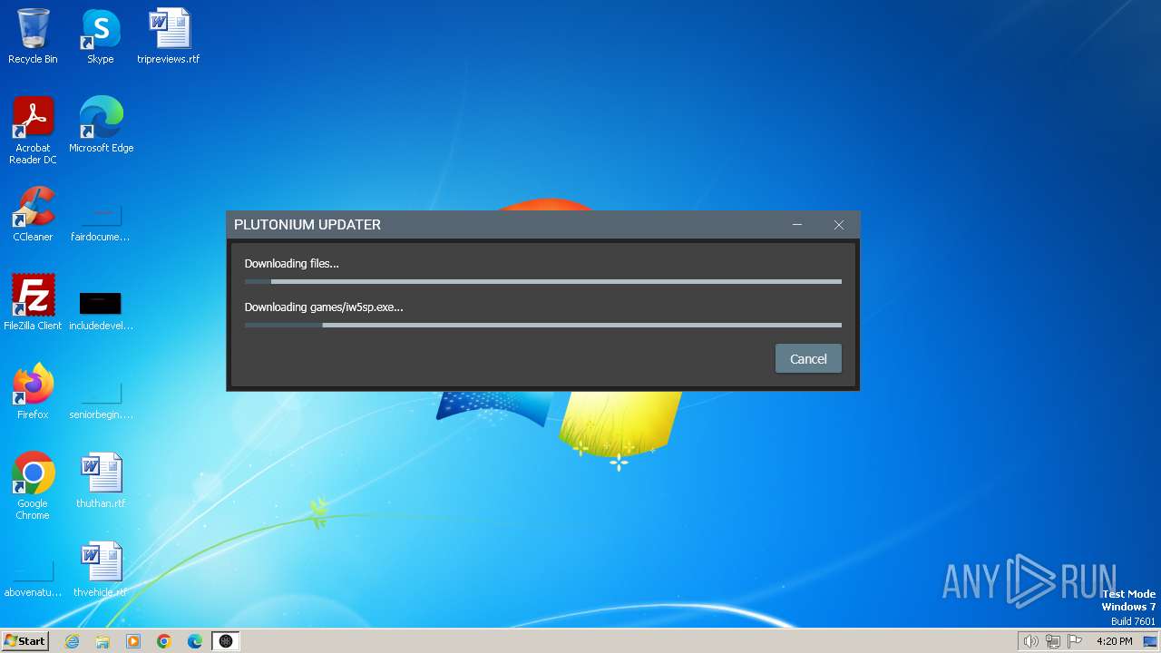 Malware analysis plutonium.exe Malicious activity | ANY.RUN - Malware Sandbox Online