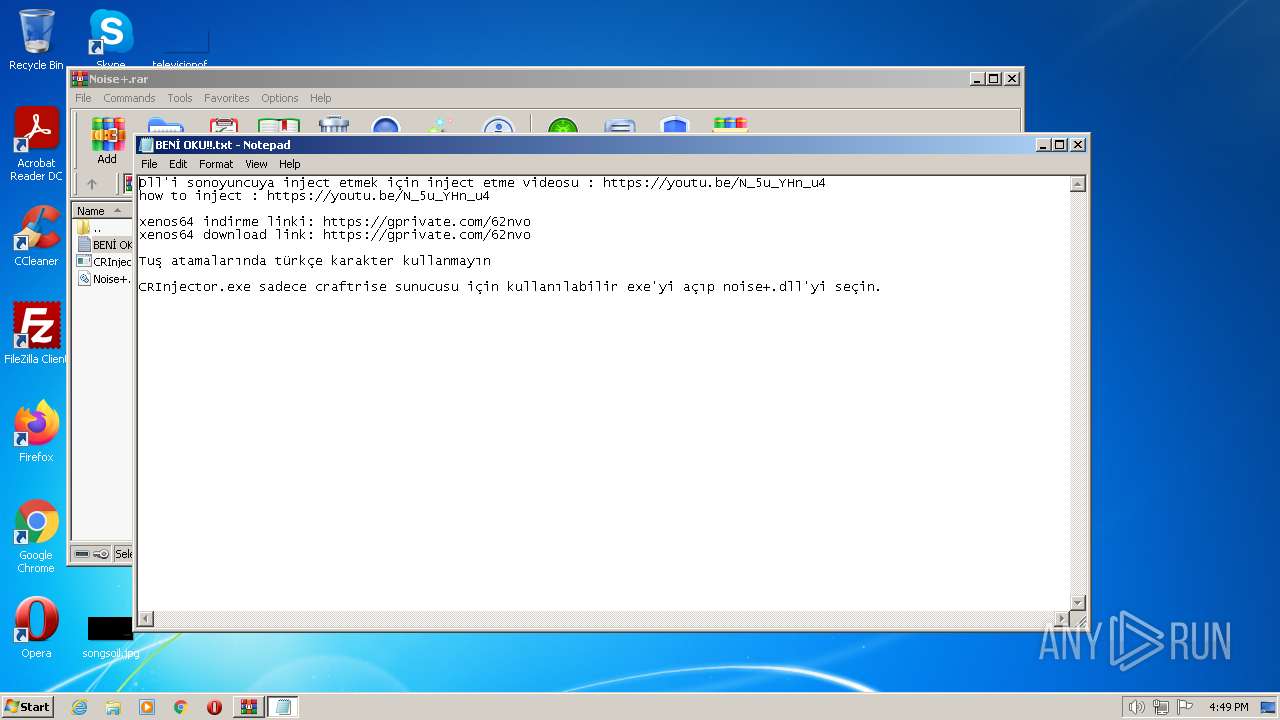 Malware analysis Noise+.rar Malicious activity | ANY.RUN - Malware Sandbox Online